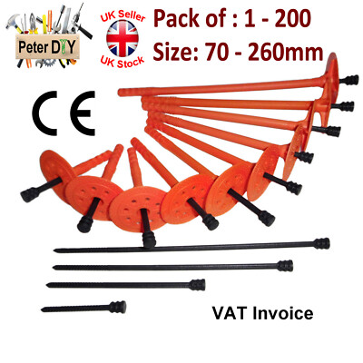 Universal Plastic Wall Insulation Fixings Cob Plug Plugs 10mm Length:70 ...