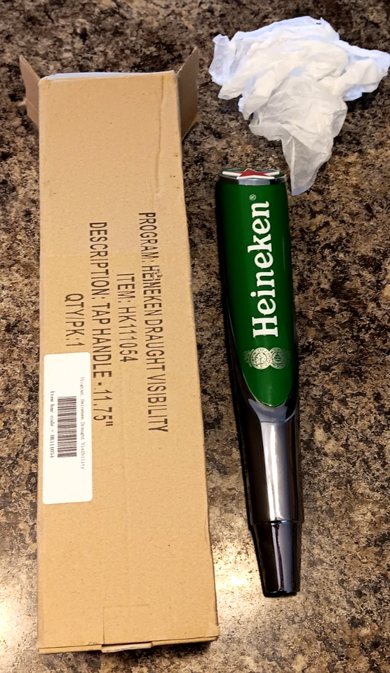 Heineken Beer Tap Handle Green Logo Red Star Man Cave Beer Tap Handle ...