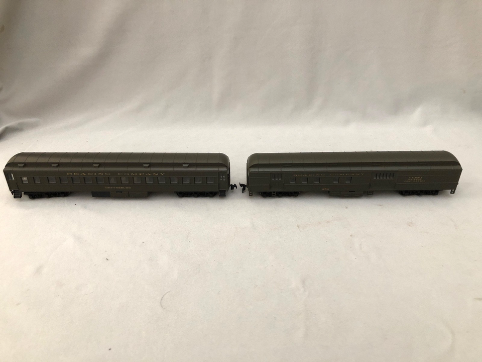 ATHEARN HO 2 READING PASSENGER CARS GETTYSBURG COACH & MAIL CAR BEV ...