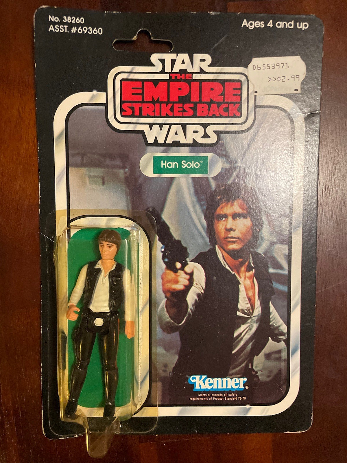 Kenner Star Wars Vintage ESB 41 -B Back Han Solo Figure. Loose On Card ...