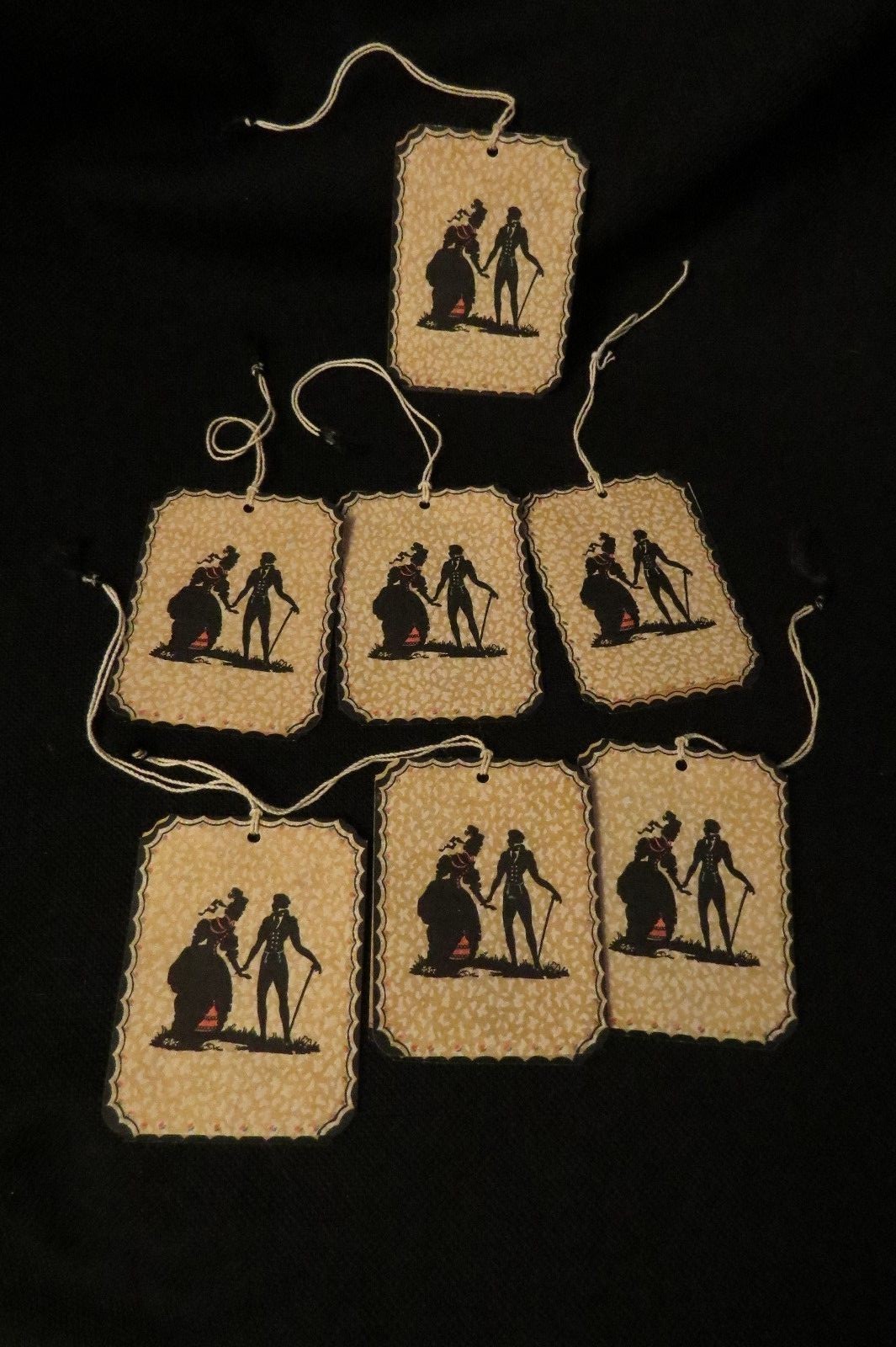 Vintage SILHOUETTE Victorian Couple Bridge Tallies c. 1920s-1930s TOTAL ...
