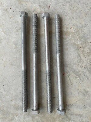 14 inch long hex bolt 3/4 -10 galvanized A307 - SET OF 4 - FREE ...