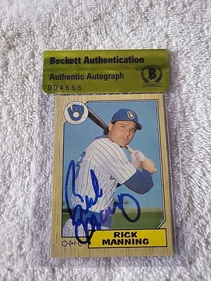 Rick Manning 1987 Signed Topps Baseball Card Bgs Coa | eBay