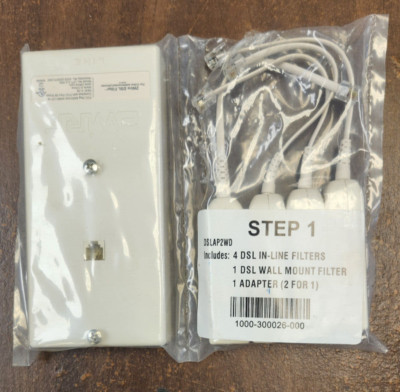 DSL Filter Adapter Kit 4 IN Line Filters Filter 1 Adapter Kit DSLAP2WD ...