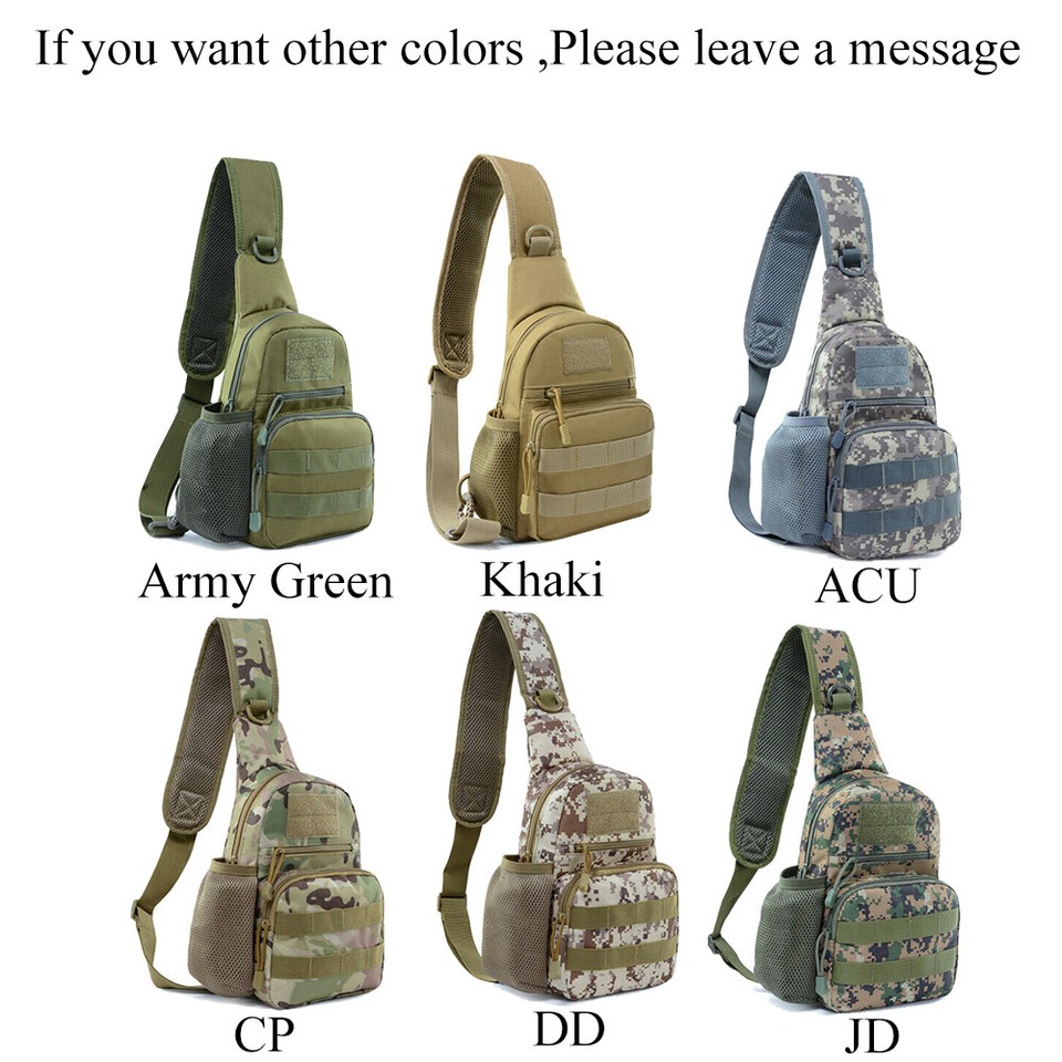 Tactical Sling Bag Military MOLLE Crossbody Pack Chest Shoulder ...