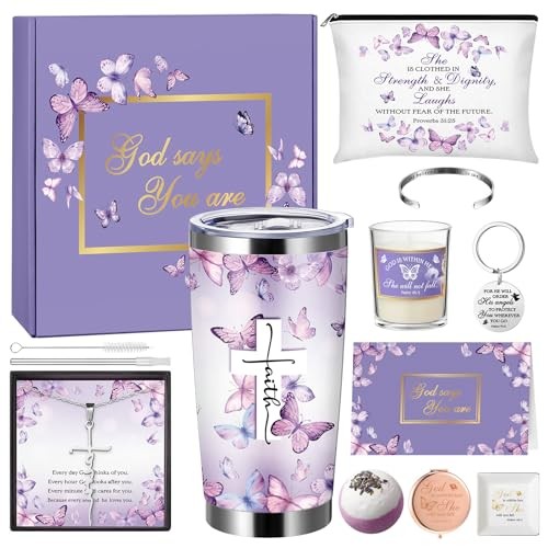 Remuuly Christian Gifts for Women Faith God Says You Are Gifts Set ...