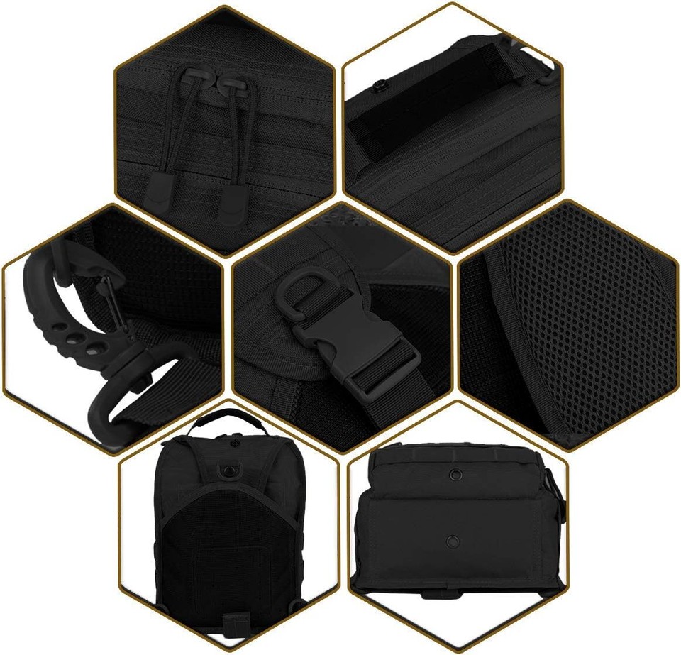 Tactical Sling Bag Backpack Military Shoulder Sling Pack Molle EDC ...