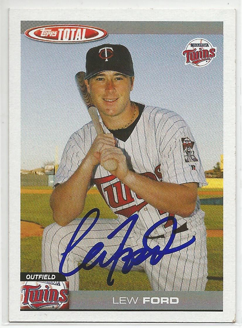 LEW FORD Autographed Signed 2004 Topps Total card Minnesota Twins COA ...