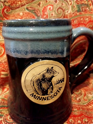 minnesota coffee mug blue handmade with bear | eBay