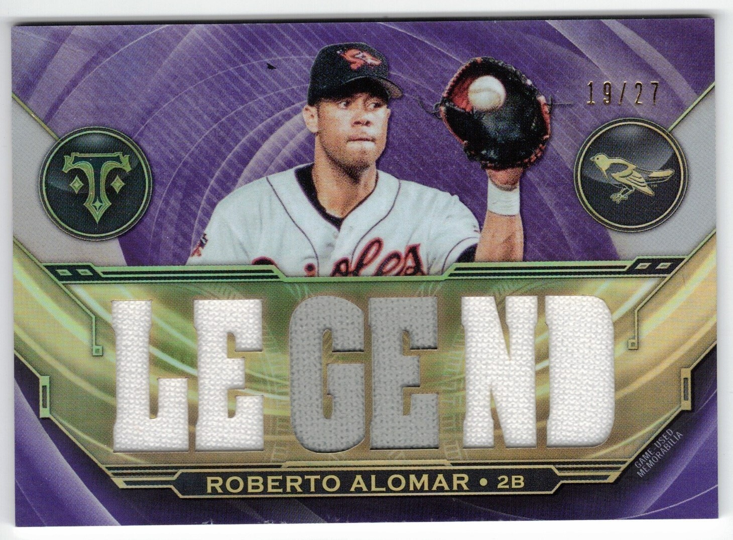 2019 Topps Triple Threads Roberto Alomar RELIC /27 RLC-RA ORIOLES | eBay