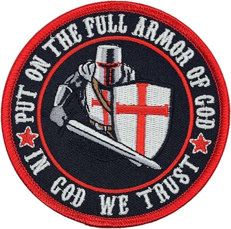 PUT ON FULL ARMOR OF GOD IN GOD WE TRUST PATCH | 2PC IRON ON OR SEW 3.5 ...