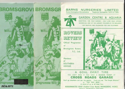 Bromsgrove Rovers FC Home Programmes 1970s | eBay UK