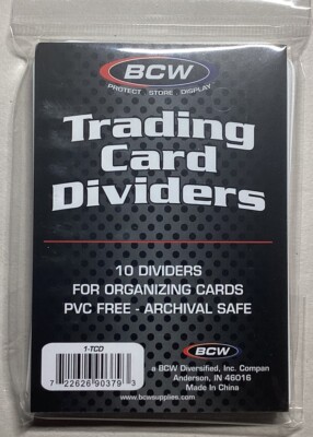 BCW Trading Card Dividers 1 pack of 10 New Unopened with Tracking ...