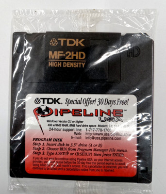 Pipeline USA Internet Floppy Disk Expired Trial Software still sealed ...