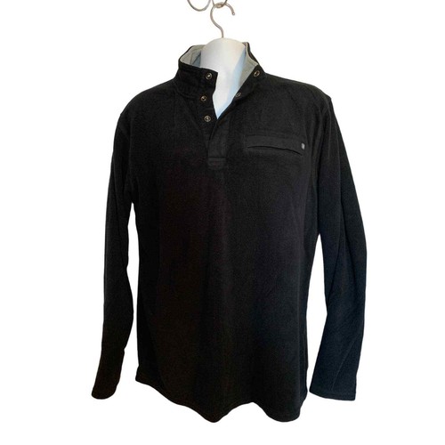 Free Fly Large Mens Performance Bamboo Black Quarter Snap Pullover Long ...