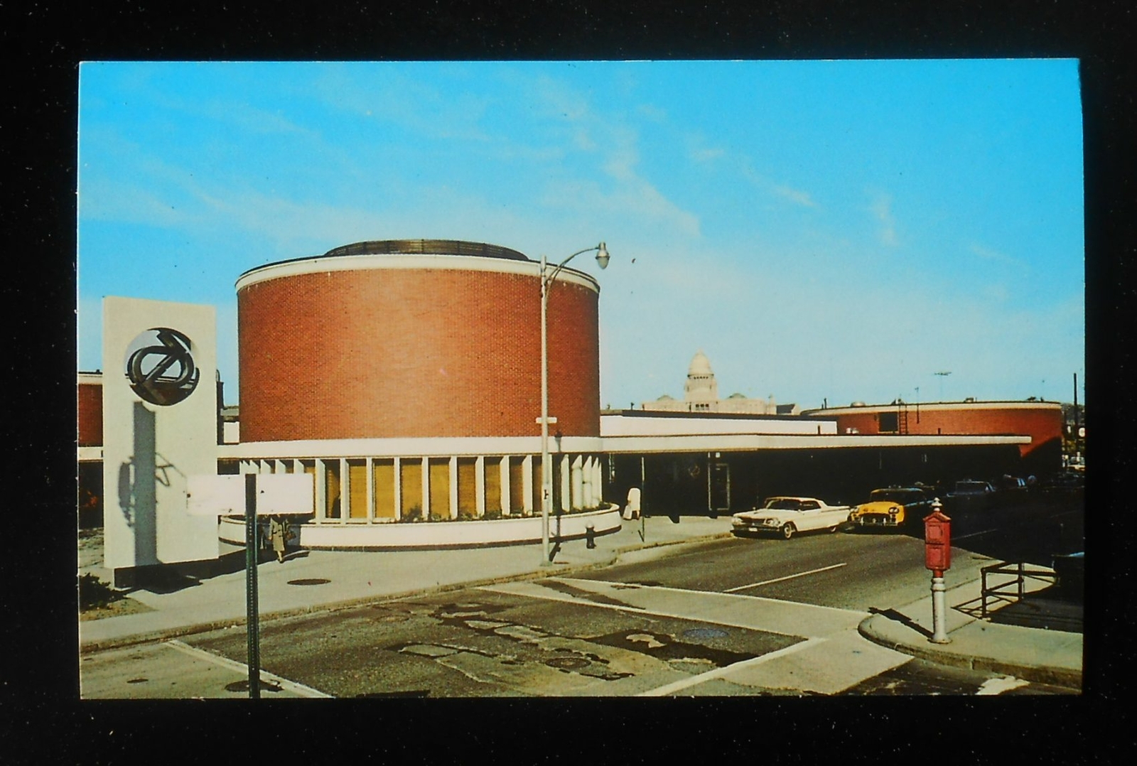 1970s Shortline Bus Terminal Old Cars Taxi Providence RI Postcard Rhode ...