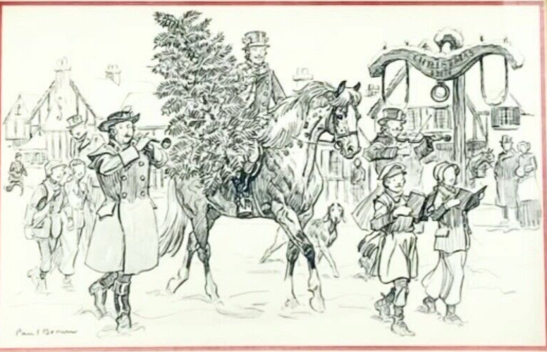 Vintage 1980s Paul Brown for Brooks Brothers Framed Holiday Christmas ...