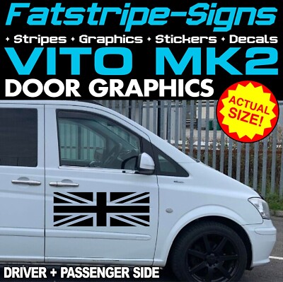 to fit MERCEDES VITO MK2 UNION JACK DOOR GRAPHICS STICKERS CAMPERVAN ...