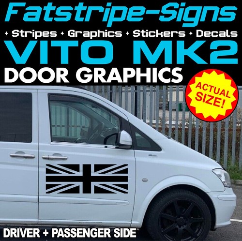 to fit MERCEDES VITO MK2 UNION JACK DOOR GRAPHICS STICKERS CAMPERVAN ...