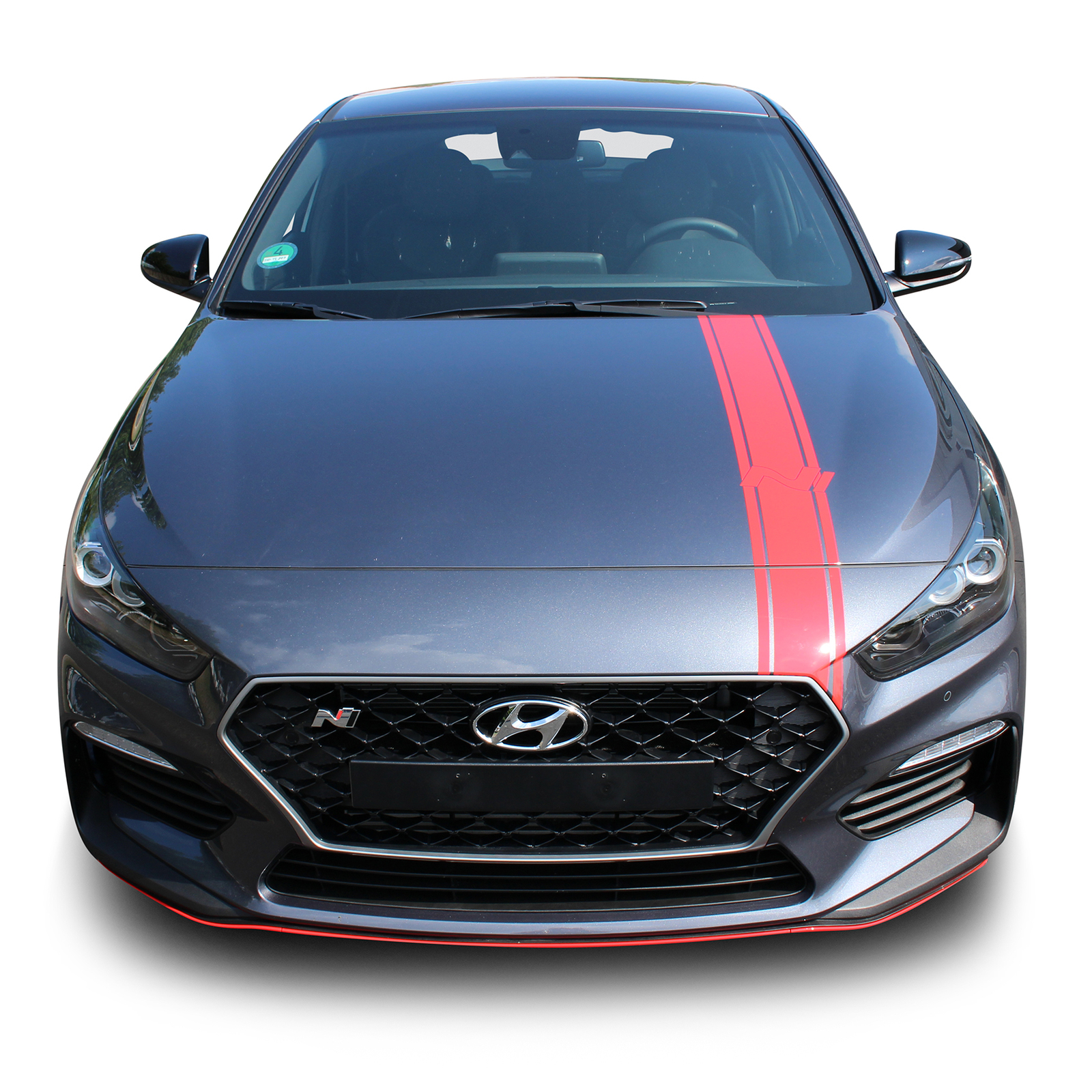 Motorhauben Dekor Hyundai I30N Folie Rot Zubehör Sticker Aufkleber ...