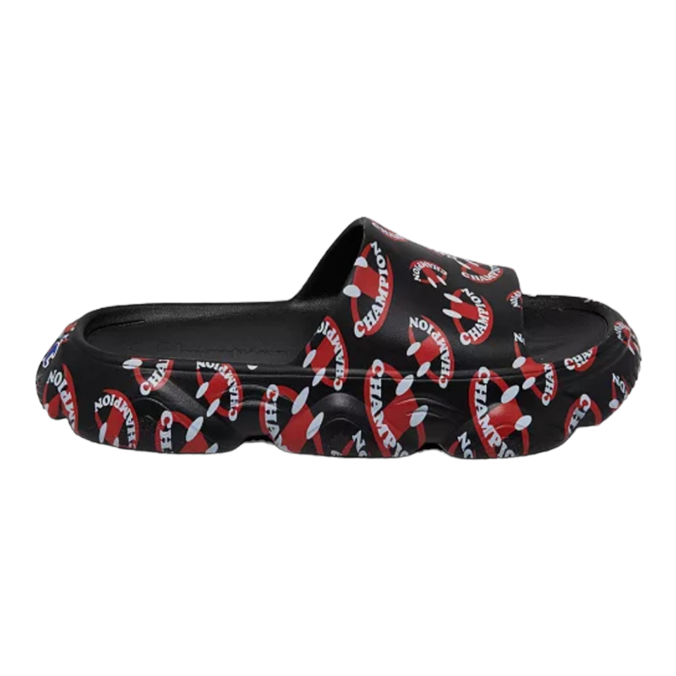 Champion Men's Meloso Squish Smile Slide Sandals Black / Scarlet Size 8 ...
