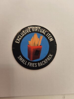 Roblox SMALL FRIES BACKPACK exclusive virtual RARE CODE - IMMEDIATE ...