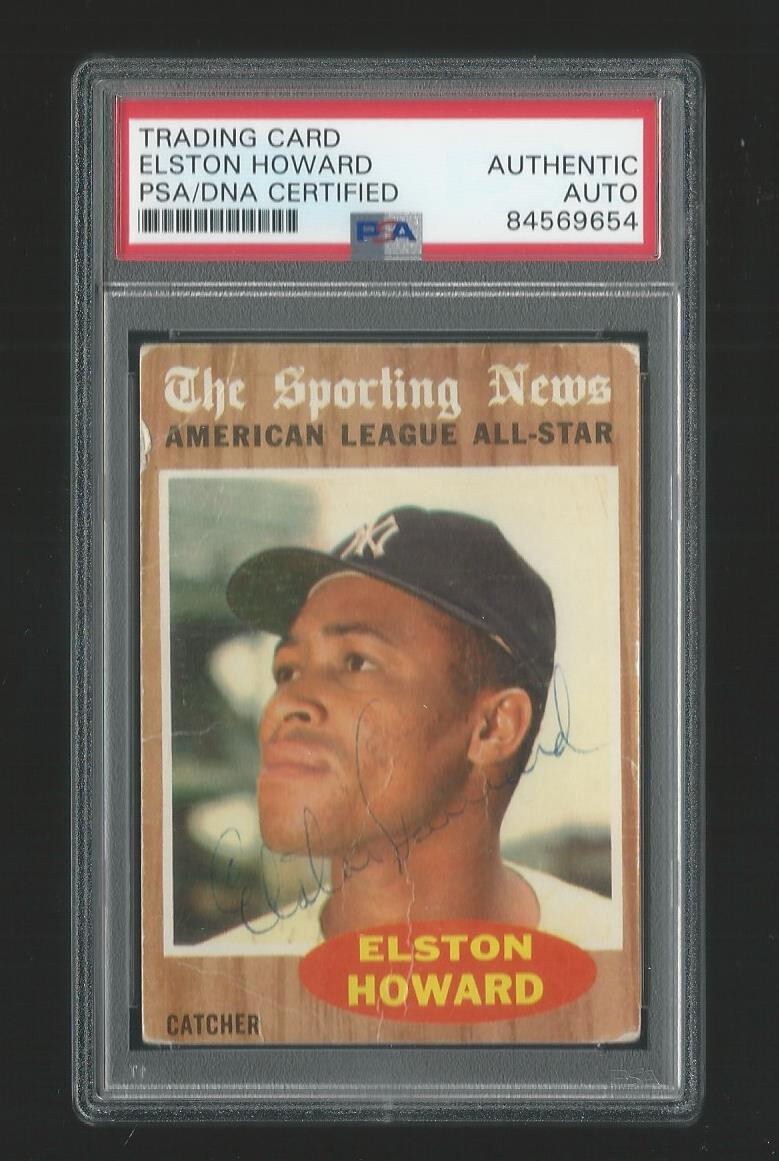 1962 Topps Elston Howard Yankees #473 Sporting News Signed PSA ...