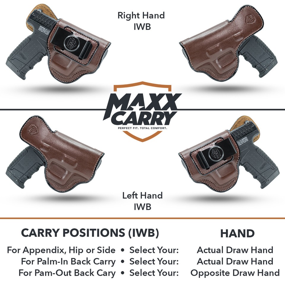 GUN HOLSTER FOR WALTHER P22. IWB LEATHER HOLSTER CONCEAL CARRY. | eBay