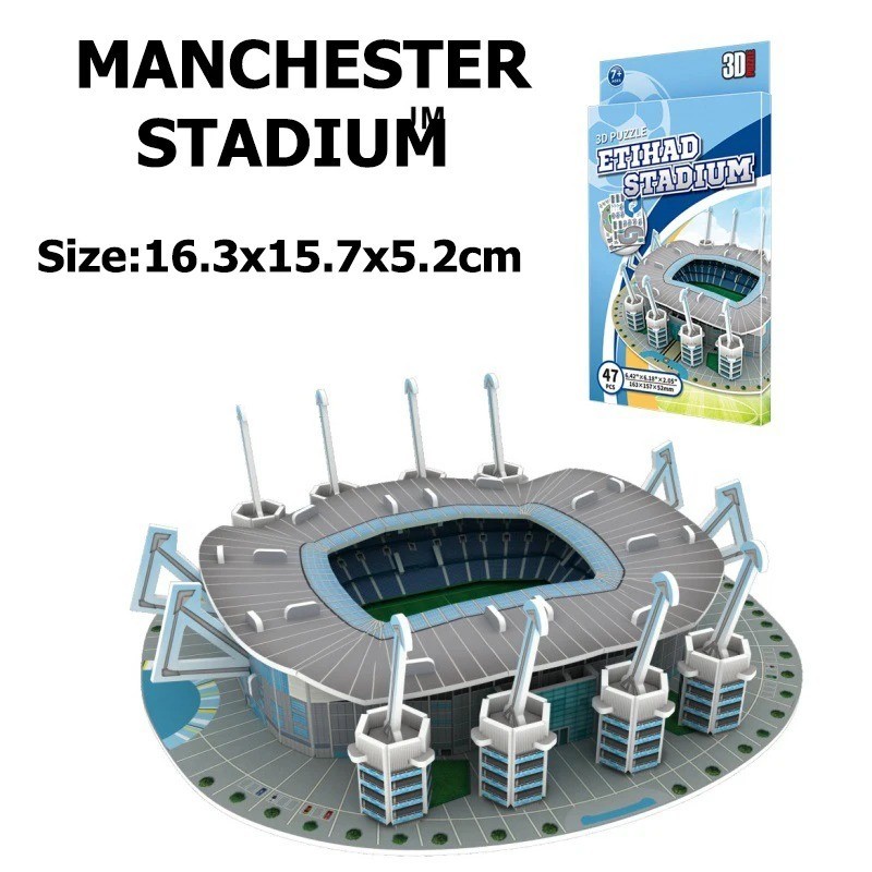 3D Football Stadium Miniature Model DIY Puzzle Soccer Field Building ...