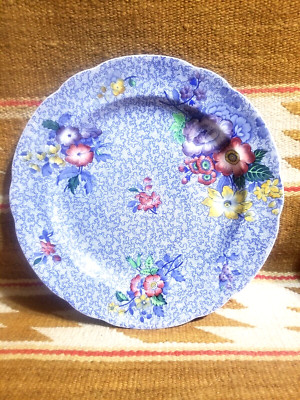 COPELAND SPODE WILD FLOWER DINNER PLATE 10.4" PURPLE RED YELLOW FLORAL ...