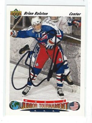 Brian Rolston Signed 1991/92 Upper Deck World Junior Tournament Rookie ...