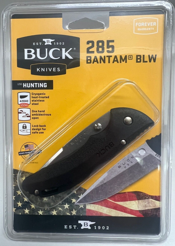 New Buck 285 Bantam BLW Black Folding Blade Knife 0285BKS-C | eBay