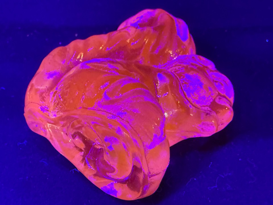 Solid Blue Vaseline glass squirrel Sammy forest animal uranium chipmunk ...