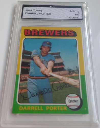 Darrell Porter 1975 Topps #52 FGS 9 Mint - Vintage Baseball Brewers ...