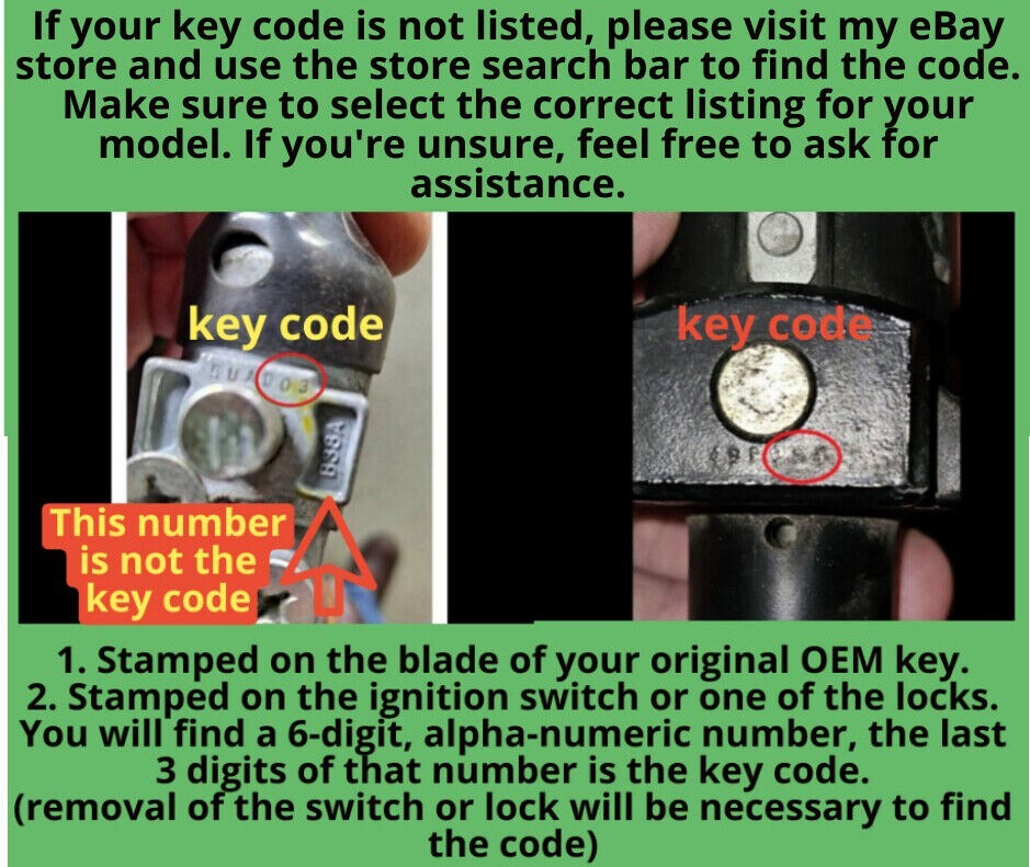Honda Motorcycle ATV Keys Key Replacement cut to code A00-A99 B00-B99 ...