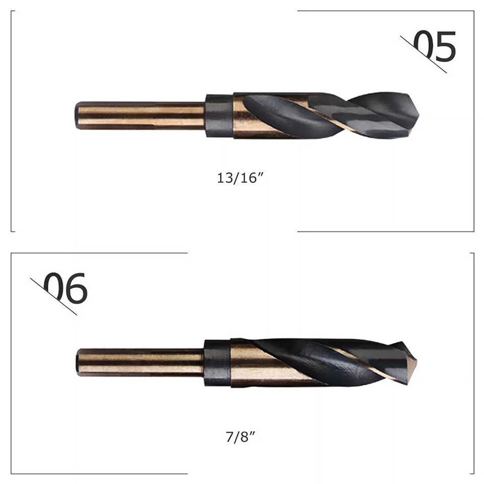 8 PCS HSS Cobalt Silver and Deming Drill Bits Set Large Size 9/16 inch ...