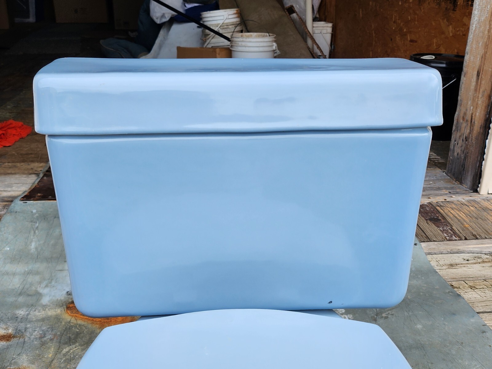 Eljer blue toilet with original seat vintage bathroom | eBay