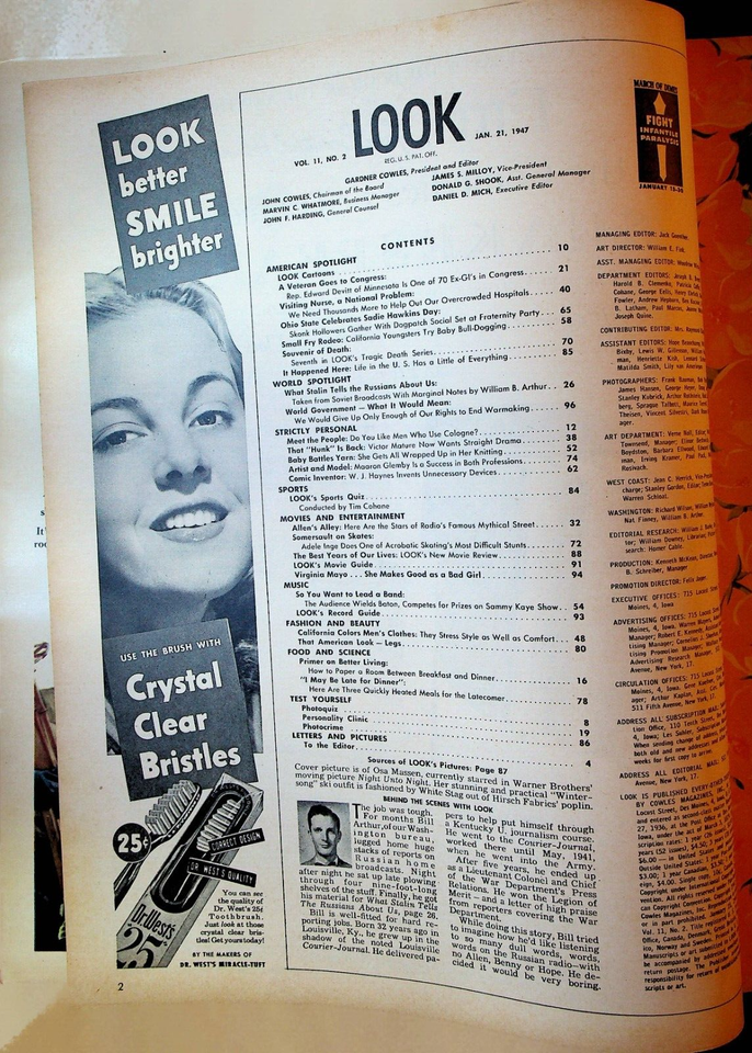 Look Magazine January 21 1947 Osa Massen Victor Mature WJ Haynes Adele ...