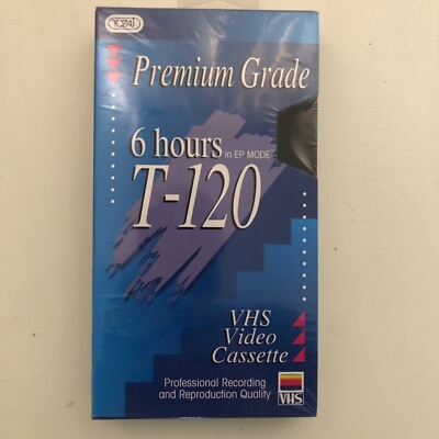 Tozai Premium Grade Blank VHS Video Tape 6 Hours EP Mode Brand New ...