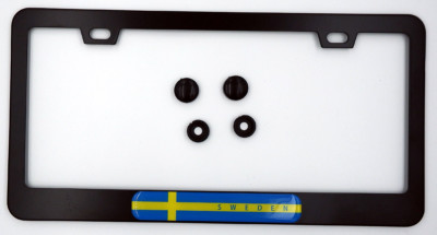 Sweden Swedish Flag Metal black Aluminium Car License plate frame ...