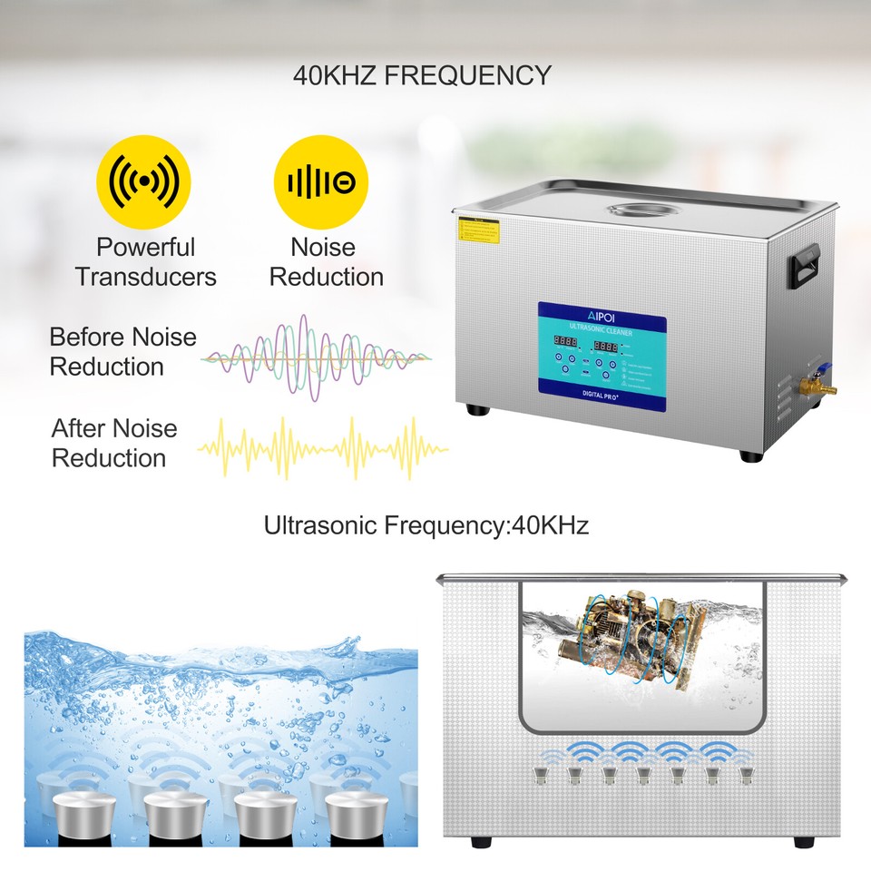 New 30L Ultrasonic Cleaner Stainless Steel Industry Heated Heater w ...