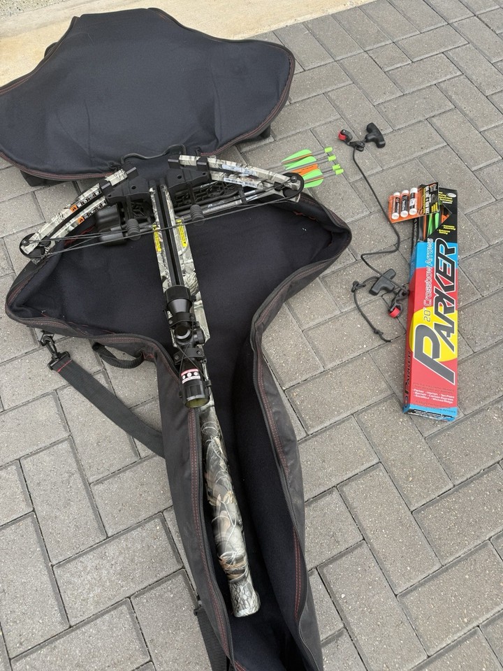 Enforcer Parker Crossbow Combo Pack - 160# Draw, 33.25” String, 22 ...