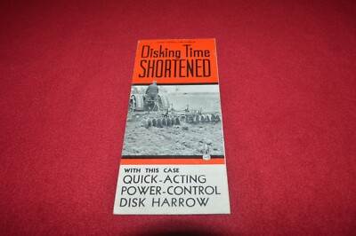 Case Tractor Power Control Disk Harrow Dealer's Brochure YABE18 | eBay