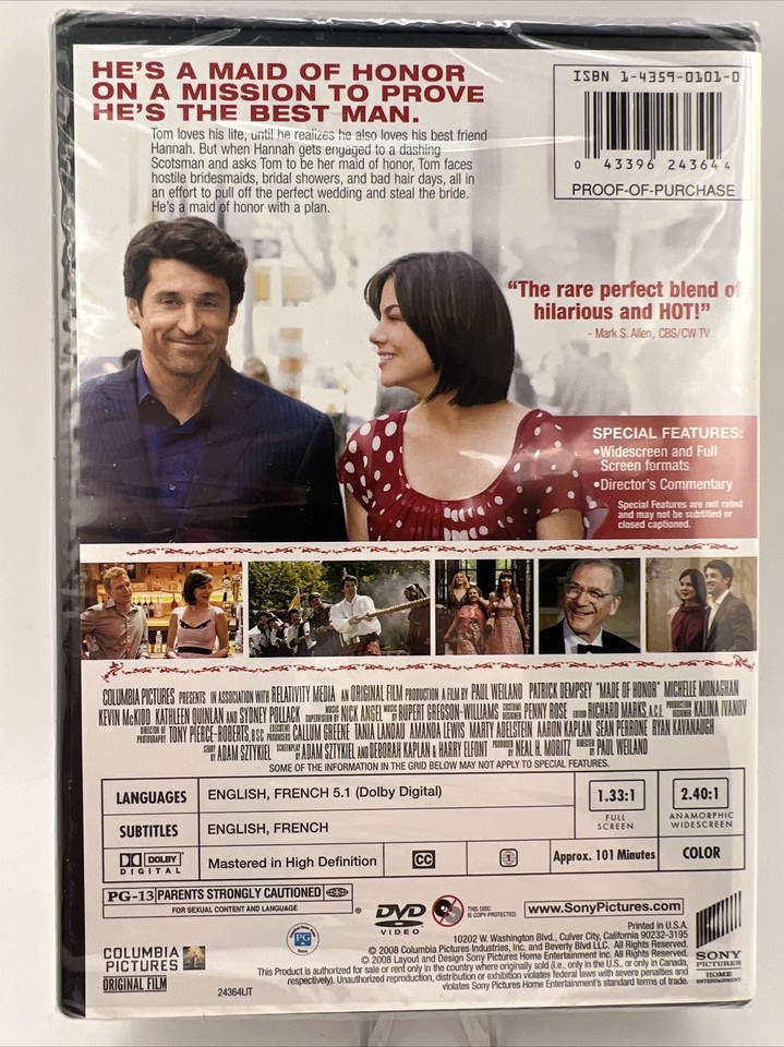 Made of Honor (DVD, 2008) Patrick Dempsey New Sealed 43396243644| eBay