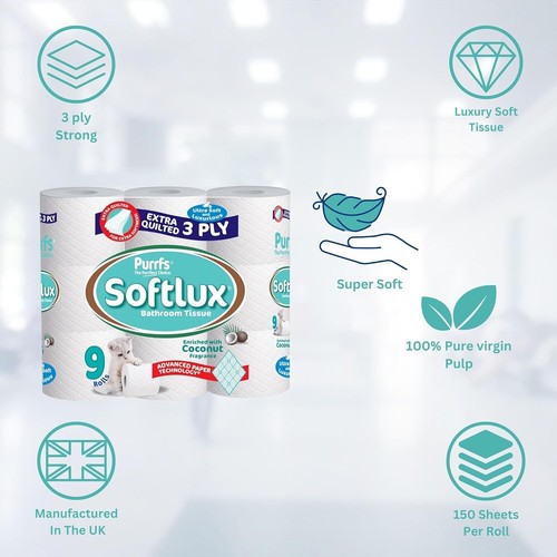 45 / 90 Softlux Coconut Fresh Scent Luxury Quilted Embossed Toilet Tissue Rolls | eBay