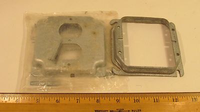 Hubbell Raco 4" Square Exposed Work Cover 902C w/ 4" Square 5/8" Rise ...