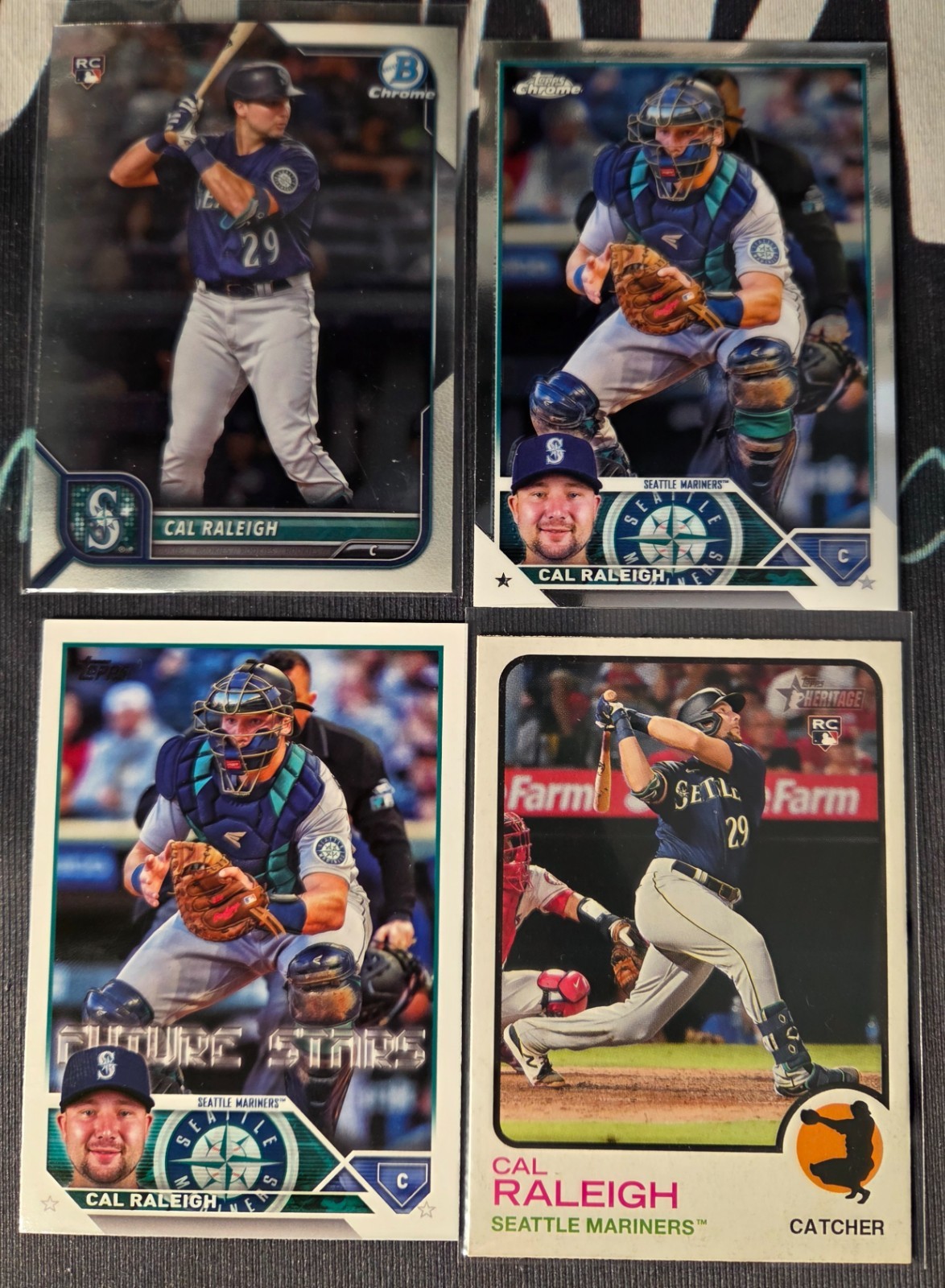 Cal Raleigh Player Lot 🔥 4 Card Lot 🔥 RC Topps Bowman Chrome Rookie ...