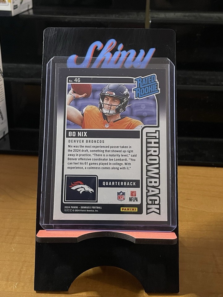 2024 Donruss Throwback Rookie Bo Nix | eBay