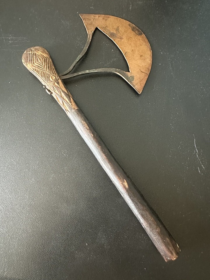 African Ritual Axe Bakuba With Engraved Copper Head | eBay