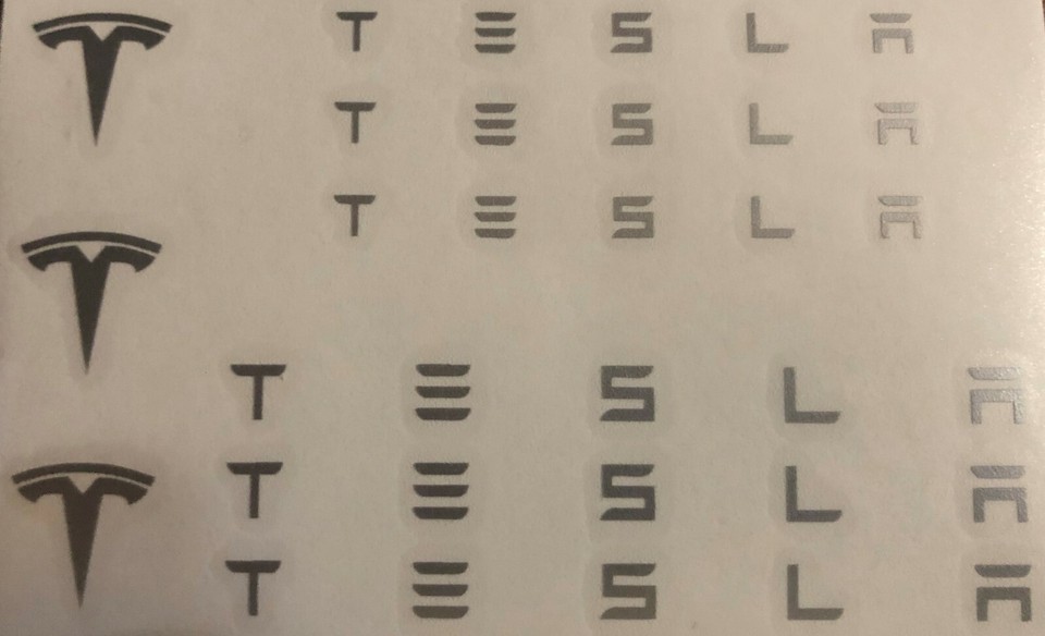 9 TESLA Brake Caliper Logo Vinyl Decals Stickers Heat Resistant | eBay